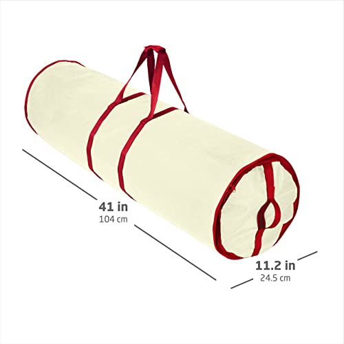 ZOBER Christmas Wrapping Paper Storage Bag - Fits 14 to 20 Standard Rolls Upto 40" Gift Wrap Round NW Storage Bag (Ivory)
