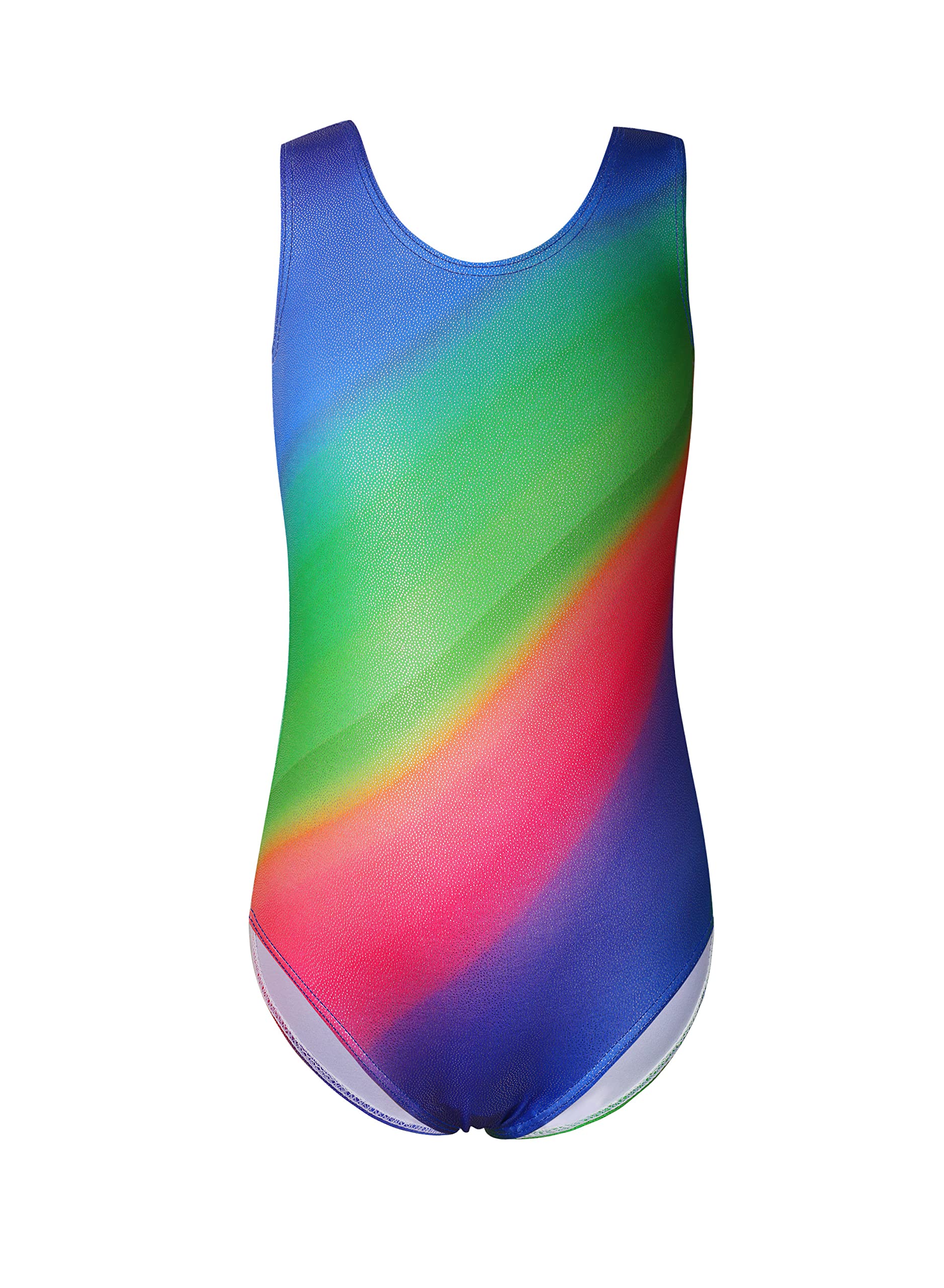 WanLiangJin Toddler Girls Gymnastics Leotards Size 8-9 9-10 8-10 Years Kids Sparkly Blue Rainbow Athletic Tumbing Class Ropa de Gimnasia para niñas Sport Activewear One Piece Unitards