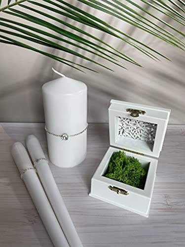Magik Life Unity Candle Set for Wedding - Wedding Accessories for Reception and Ceremony - Candle Sets - 6 Inch Pillar and 2 10 Inch Tapers - Decorative Pillars White
