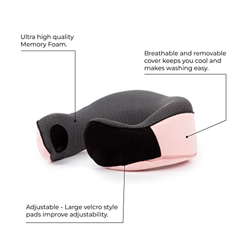 NECK DONUT - Neck Pillows for Travel - Airplane Pillow – Memory Foam for Kids & Adults – Travel Neck Pillow & Airplane Travel Essentials for Sleeping Support On Flight Or Car (Pink)