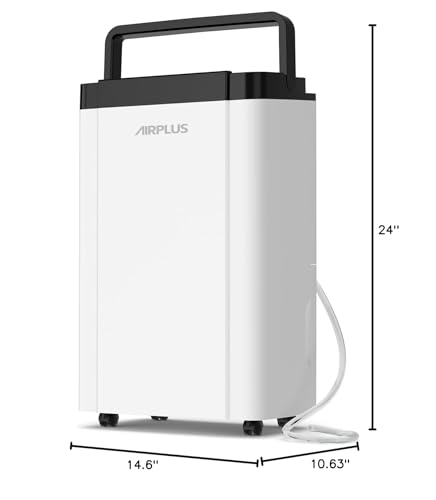 AIRPLUS 4,500 Sq.Ft 70 Pint Dehumidifier for Basements, (4 Smart Modes) Quiet Dehumidifiers for Bedroom & Home with Drain Hose, Auto Shut Off/24 Hr Timer/0.8Gallon Water Tank