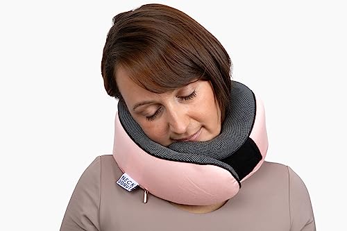 NECK DONUT - Neck Pillows for Travel - Airplane Pillow – Memory Foam for Kids & Adults – Travel Neck Pillow & Airplane Travel Essentials for Sleeping Support On Flight Or Car (Pink)