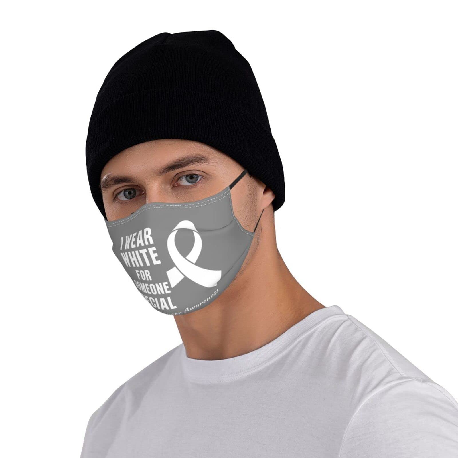 I Wear White for Someone Special Lung Cancer Awareness Mask Protect Respiratory System Breathe with Peace of Mind