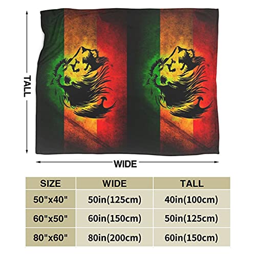 Throw Blanket Jamaican Lion Flag Ultra-Soft Micro Fleece Blanket for Couch Sofa Bed Living Room 60"X50"