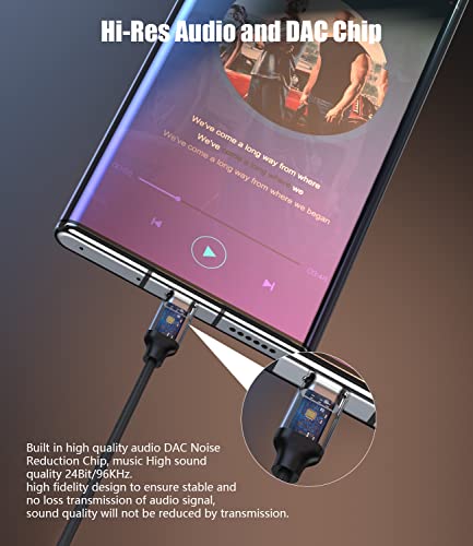 Eanetf USB C to 3.5mm Audio Adapter Type C Female Headphone Jack Adapter Hi-Res DAC Cable for Samsung S21 Note 20 Ultra S20 FE Sony XZ2 XZ3 Google Pixel 5 4 3XL