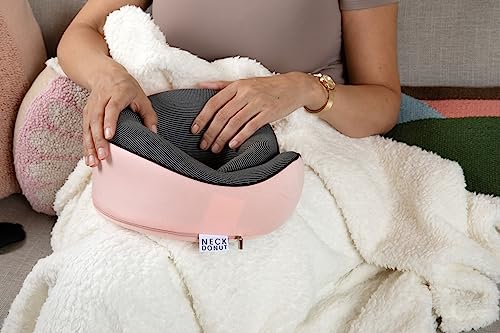 NECK DONUT - Neck Pillows for Travel - Airplane Pillow – Memory Foam for Kids & Adults – Travel Neck Pillow & Airplane Travel Essentials for Sleeping Support On Flight Or Car (Pink)
