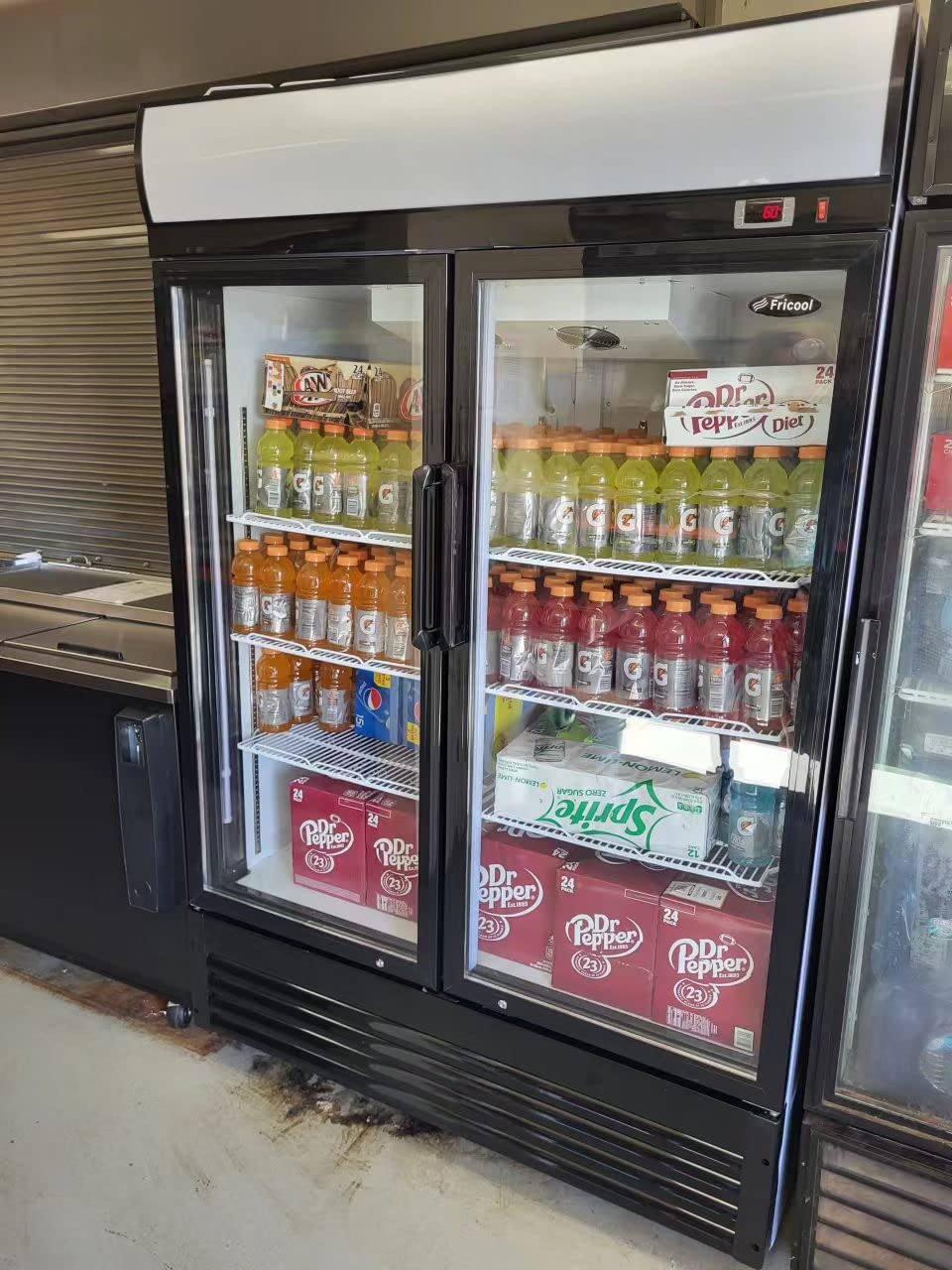EMKK 51" 2 Refrigerator Beverage Swing Upright Commercial Display Large Capacity Glass Door Merchandiser Cooler, one size, Black