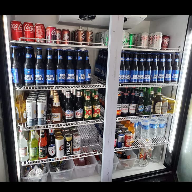 EMKK 51" 2 Refrigerator Beverage Swing Upright Commercial Display Large Capacity Glass Door Merchandiser Cooler, one size, Black