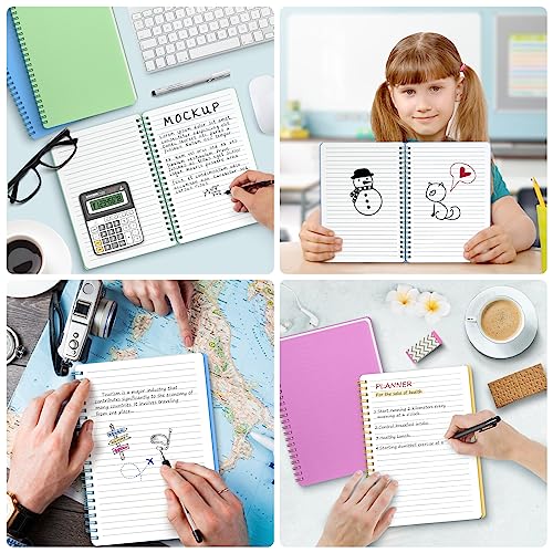 Spiral Notebook, 5.7" x 8.3" College Ruled Notebook with 4 Colors Spiral Journals for Women, 80 Sheets / 160 Pages Per Journal with Twin-Wire Binding, Thick Plastic Hardcover and 8mm Ruled Lined