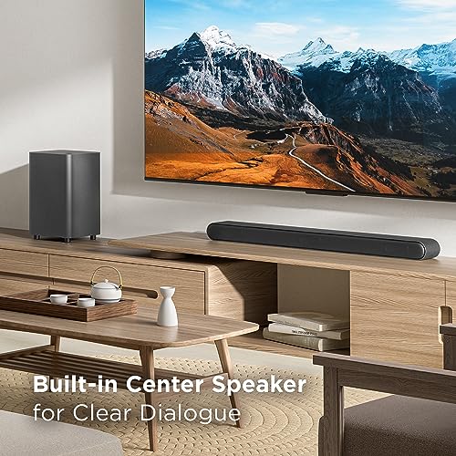 TCL 3.1ch Sound Bar with Wireless Subwoofer, (S4310, 2023 Model), Built-in Center Channel, Dolby Audio, DTS Virtual:X, Bluetooth, Wall Mount and HDMI Cable Included,Black