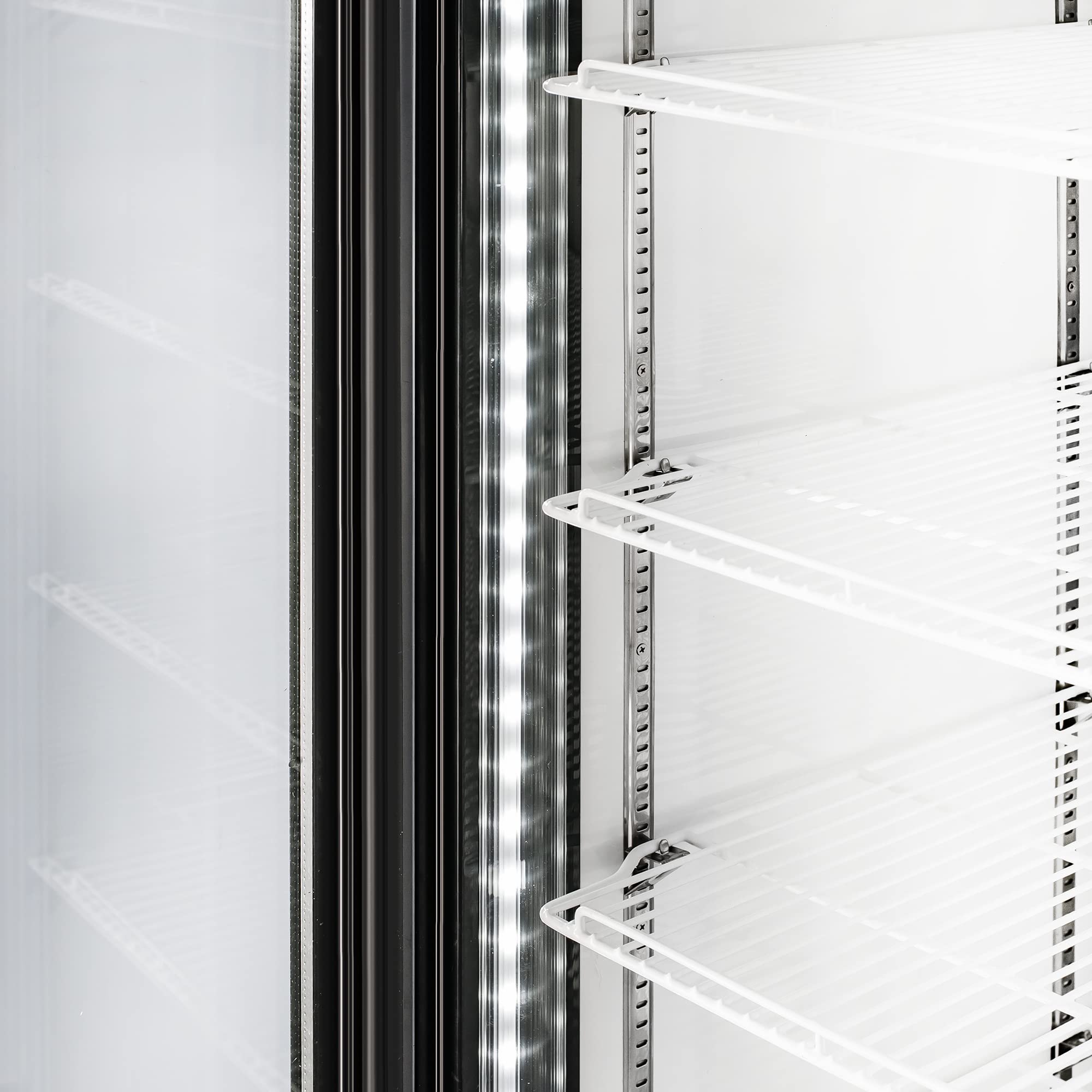 EMKK 51" 2 Refrigerator Beverage Swing Upright Commercial Display Large Capacity Glass Door Merchandiser Cooler, one size, Black