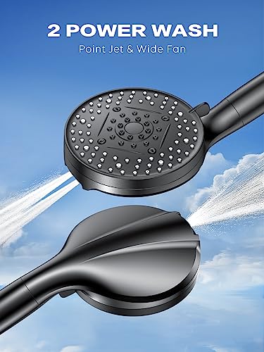 Filtered Shower Head, 5" Large, Extra Long 70" SS Hose,10-mode Detachable Shower Head Filter for Hard Water, High Pressure Handheld Shower Head for Bathroom, Anti-clog&Power Wash to Clean Tile & Pets