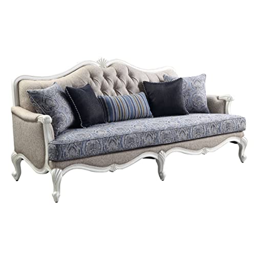 Acme Furniture Upholstered Sofas, Gray, Blue and White