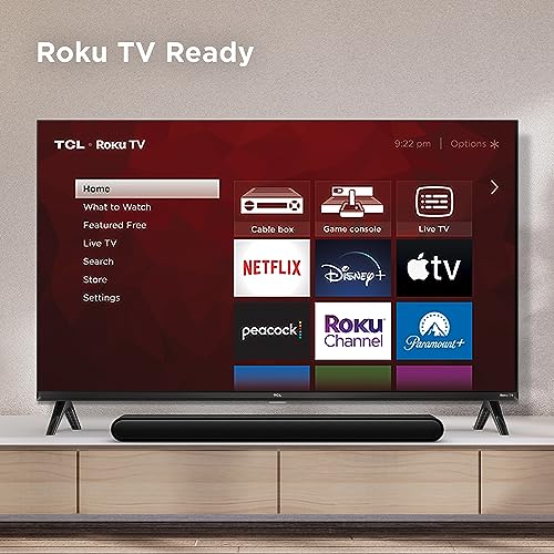 TCL 3.1ch Sound Bar with Wireless Subwoofer, (S4310, 2023 Model), Built-in Center Channel, Dolby Audio, DTS Virtual:X, Bluetooth, Wall Mount and HDMI Cable Included,Black