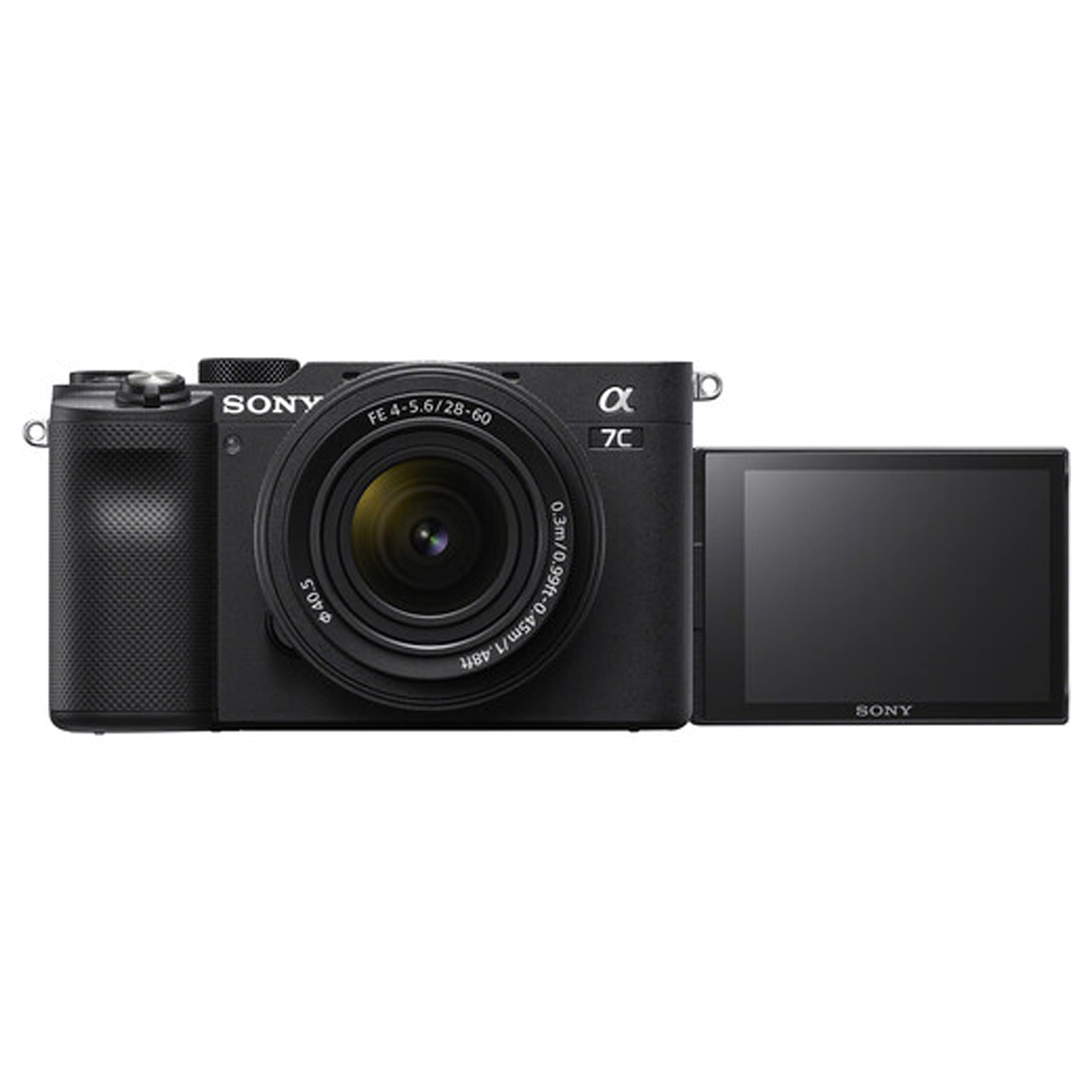 Sony a7C Mirrorless Camera with 28-60mm Lens ILCE7CL/B, 128GB Memory,Microphone, 120LED Video Light, Tripod, Filters, Hood, Grip,Spare Battery & Charger Software Kit -Deluxe Bundle
