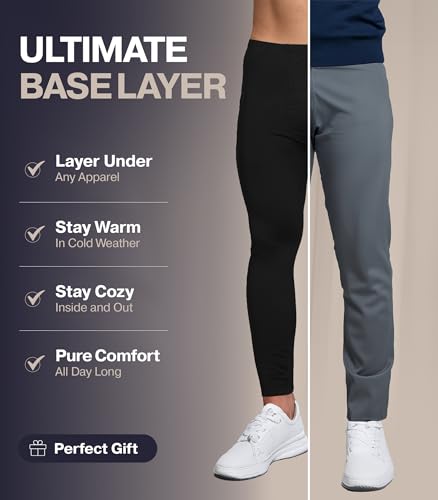 Thermajohn Mens Thermal Underwear Set Pants Long Johns Bottoms Thermal Leggings for Men Extreme Cold(Black, Charcoal, X-Large)