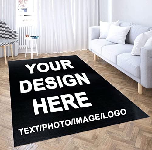 Custom Rug with Logo, Personalized Rugs and Mats Pictures for Home Decorative, Customized Area Rug Bedroom Carpet Full Color Print (60x40 in)
