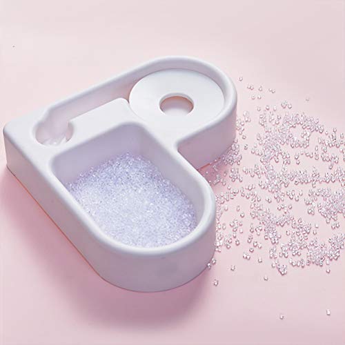 Creative Corner Shape Pet Feeder Bowl Plastic Double Bowls with 500ml Automatic Water Dispenser Bottle Anti- Slid Feeder Household Pet Supplies ( White )