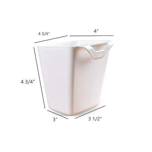 5 Piece Hanging Cup Holder,Trolley Storage Basket,Trolley Accessories,4.75x4"Hanging Pen Holder,Hanging Bucket,Plant Container,Storage Bucket,Makeup Pencil Holder White