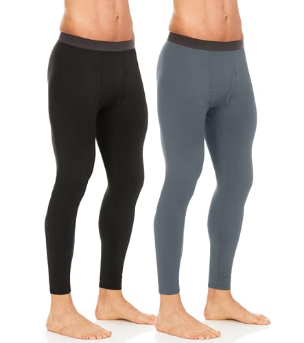 Thermajohn Mens Thermal Underwear Set Pants Long Johns Bottoms Thermal Leggings for Men Extreme Cold(Black, Charcoal, X-Large)