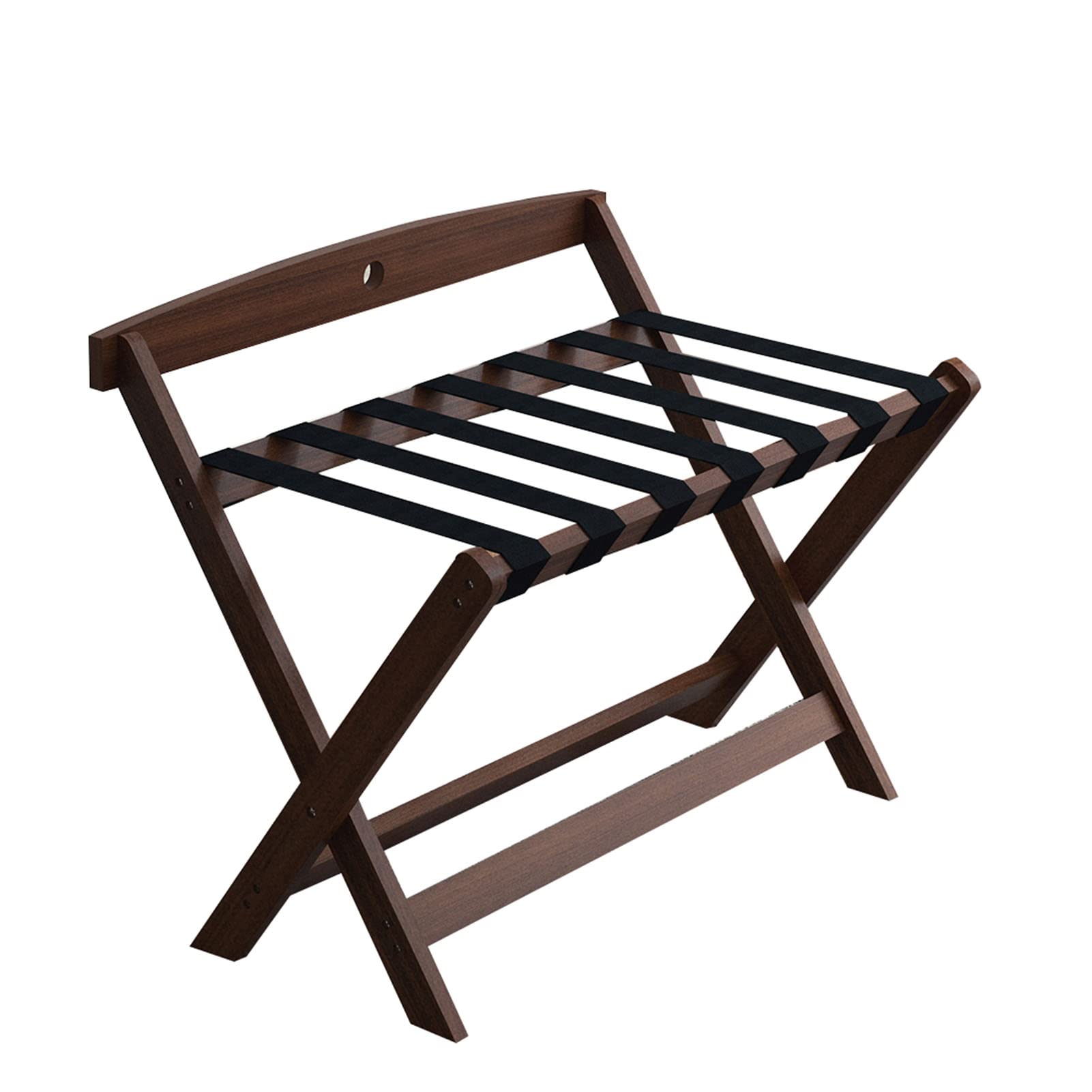 Household Products Wooden Foldable Luggage Rack Portable Hotel Luggage Storage Rack Modern Bedroom Suitcase Luggage Rack Luggage Storage Rack Can Bear 50Kg (Walnut)