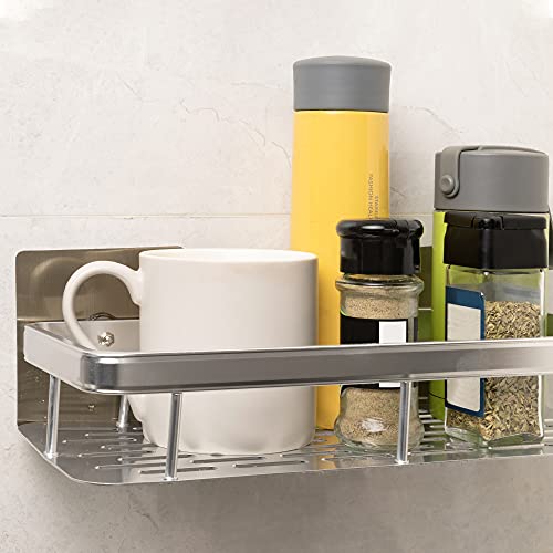 Shower Shelf Adhesive, No Drilling Bathroom Kitchen Storage Shelf Shower Caddy
