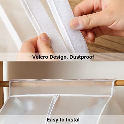Neysuk Hanging Garment Clothes Cover, Translucent Hanging Garment Rack Cover with Zipper Garment Bags for Suit Coats Closet Storage 35 inch (2 Pack)