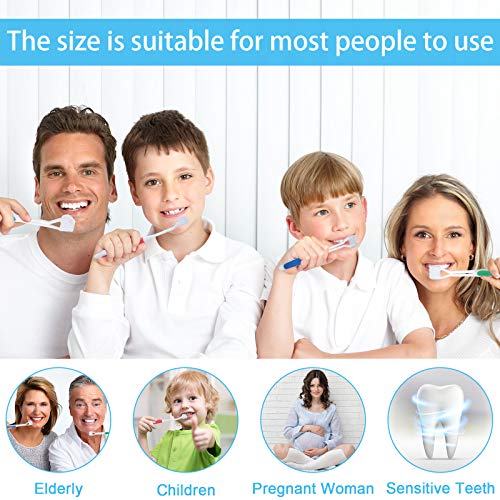 Patelai 8 Pieces Autism Toothbrush for Adult Kids Teeth Care Soft Toothbrush 3 Bristle Toothbrush Manual Toothbrush Nice Angle Bristles for Deep Cleaning Each Tooth, Red, Orange, Blue, Green