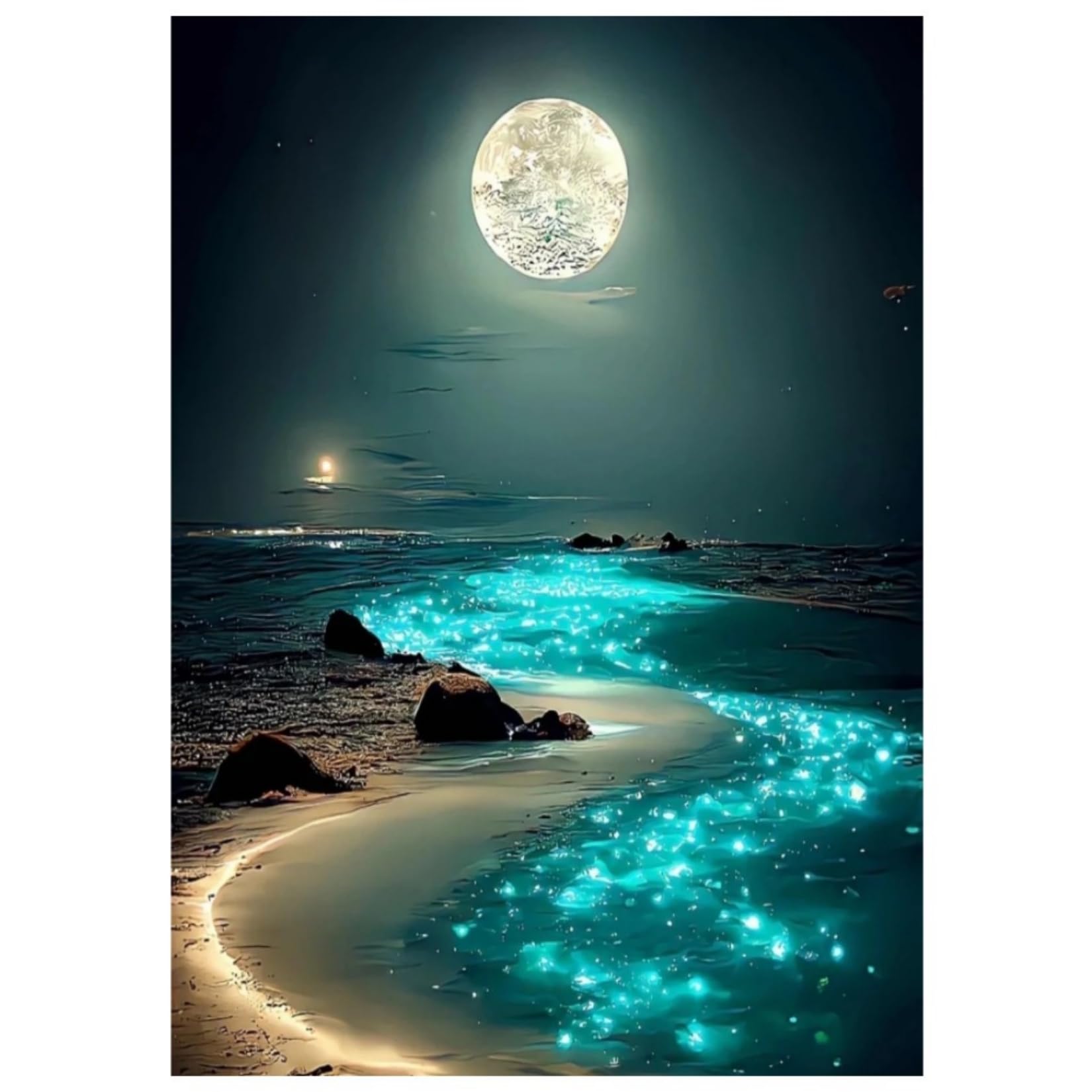 YOUYIDUN-5D DIY Diamond Art Kits,Magical Scenery Diamond Crystal Painting Kits Full Drill by Numbers,Diamond Rhinestone Cross Stitch Embroidery Painting for Kids Adults Gifts Home Wall Decorations-C