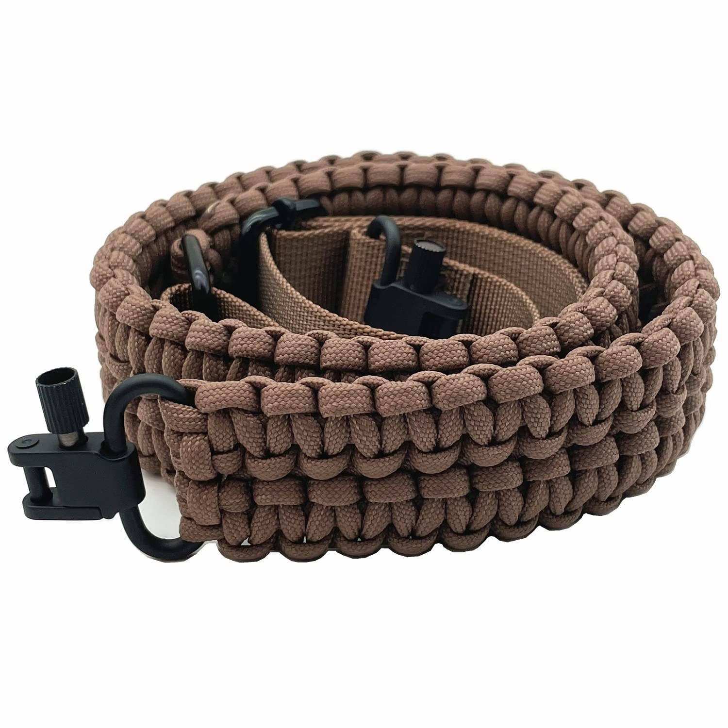 VVAAGG Two-Point Gun Sling with Swivels, Non-Slip Paracord Rifle Sling with Quick Adjustable Length Rifle Strap