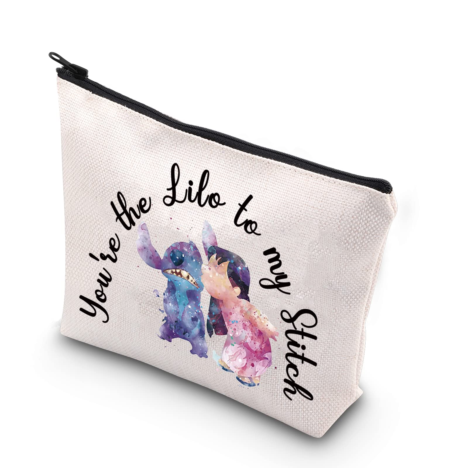 TSOTMO Hawaiian Trip Inspired Gift Funny Cartoon Makeup Bag Cartoon Love Gift For friend (to my Stitch)