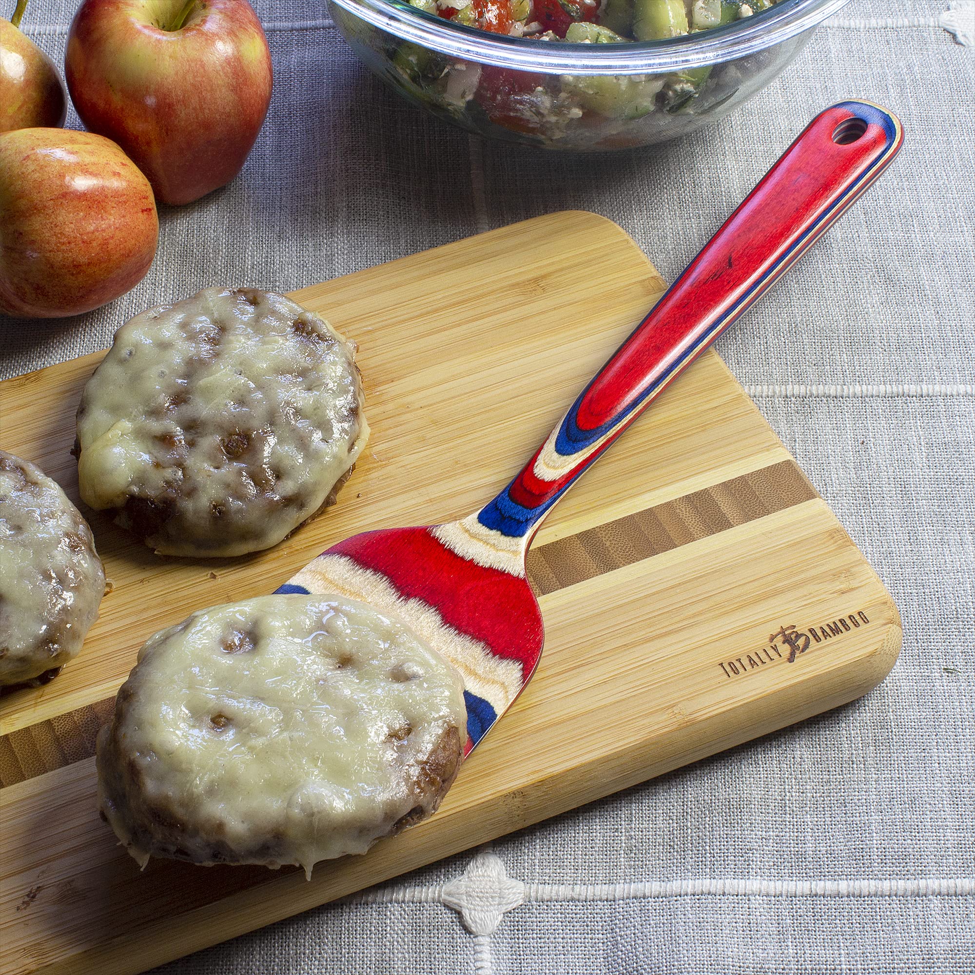 Baltique Old Glory Collection 12-1/2" Wooden Spatula, Kitchen Utensils Safe for Nonstick