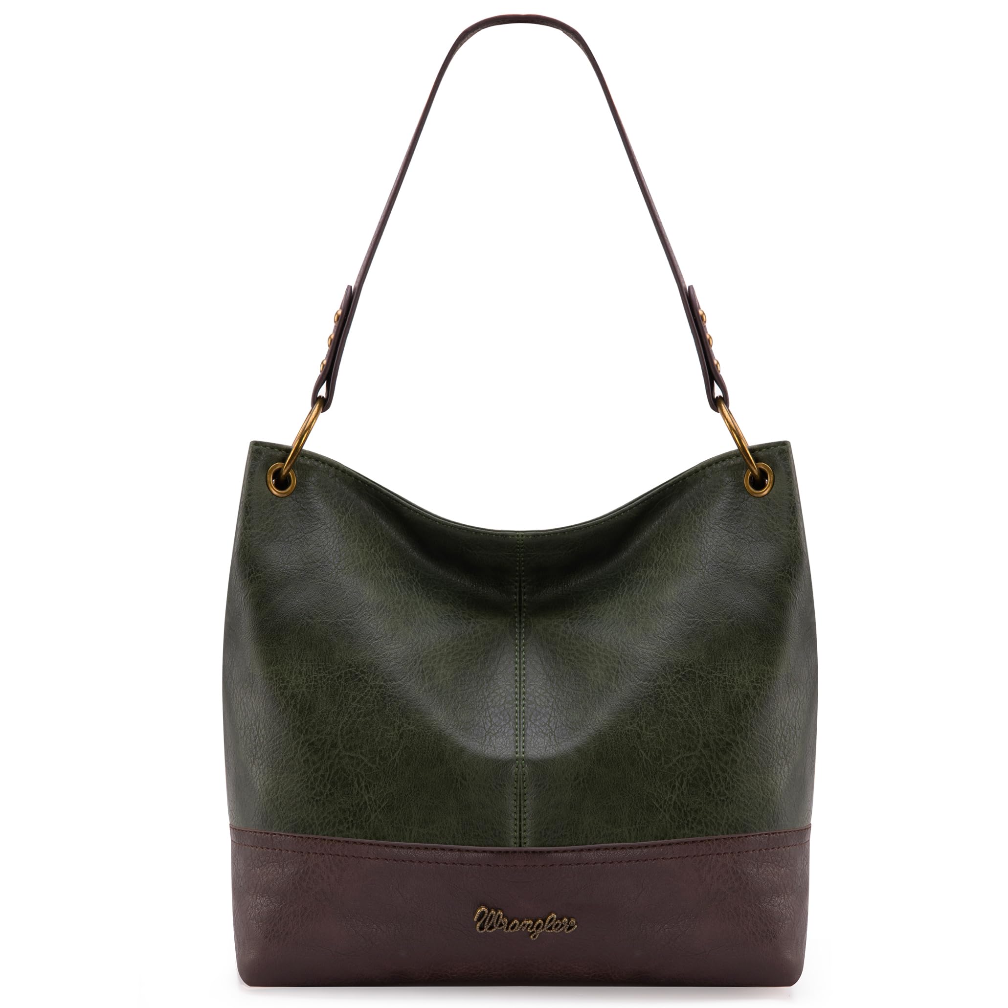 Wrangler Hobo Purses for Women Vegan Leather Shoulder Medium Purses and Handbags Dark Green Bag WG20-918DGN