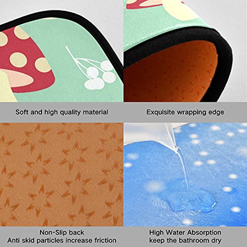 Apular Mushroom Red Kitchen Mat Set of 2 Kitchen Rug Set Non Slip Cushioned Heavy Duty Memory Foam Kitchen Runner Rugs and Mats Comfort Standing Mat for Office Desk Sink Laundry Home Decor