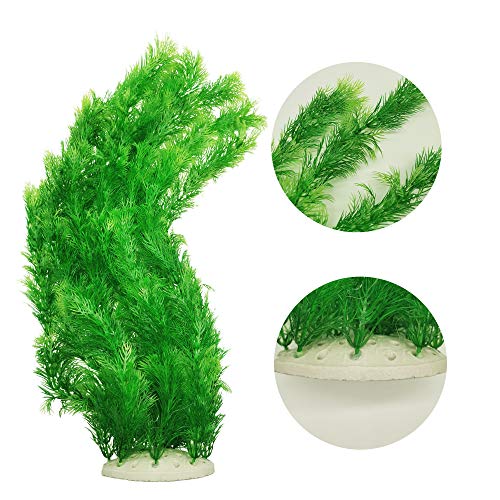E.YOMOQGG Aquarium Artificial Plants Fish Tank Decorations Aquarium Decorations, Underwater Aquatic Plastic Grass, 21.6β Tall Fishtank Plants Ornament Large for Landscape (Green)(E)