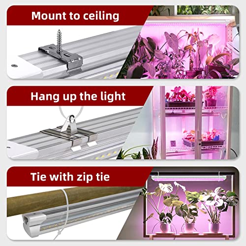 (8-Pack) LED Grow Light, T8 Grow Lights 2FT, 192W(8×24W) High Intensity Full Spectrum Indoor Grow Lights with High PPFD Value, Grow Lights for Indoor Plants, Seed Starting, Succulent, Vegetables