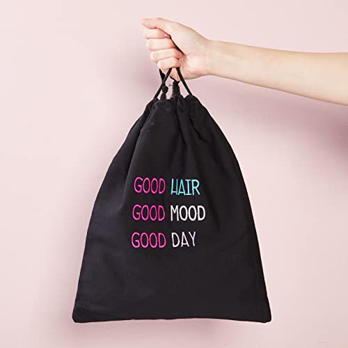 2 Pack Hair Styling Tools Organizer Bag for Hair Dryer Storage (Black, 11.8 x 14 Inches)