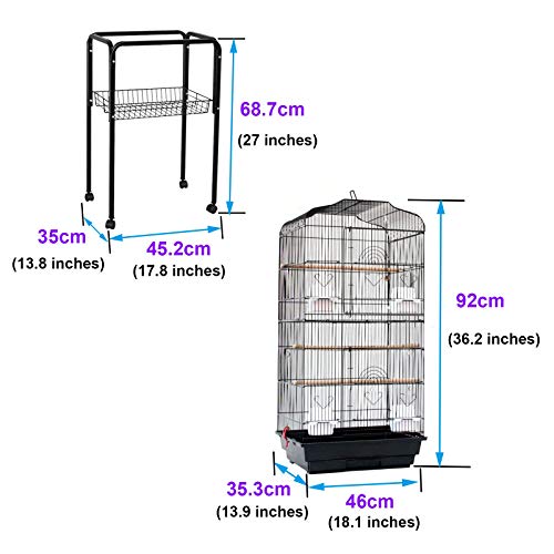 YJJT Bird Houses Cages for Parakeets - Pets Breeding Nesting Box Nest - Bird Cage for Small Birds Indoor Outdoor Decoration, with Universal Wheel Base, Multifunction, Easy to Clean, 59 Inches