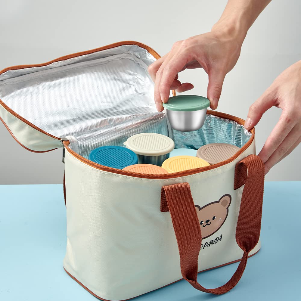 VANDHOME 2.3OZ/70ml Salad Dressing Container To Go With Lid 6 Pack Leakproof Dipping Sauce Cups Sauce Container for Lunch Small Containers for Salad Dressing, Snacks, Fits in Bento Box for Lunch