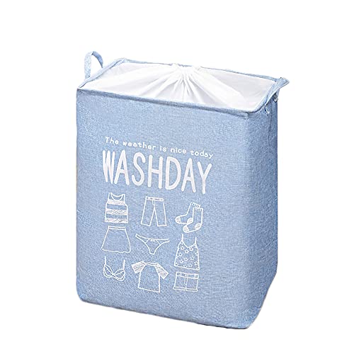 Large Laundry Basket with Handle Hampers for Clothes Toys Storage Collapsible Easy Carry Dirty for bedroom (Blue75L, Large 75L)