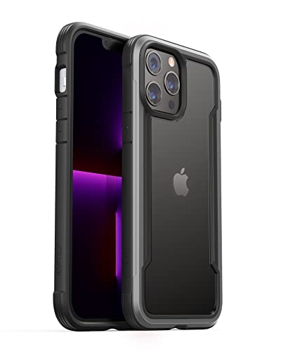 RAPTIC Shield for iPhone 13 Pro Case, Shockproof Protective Clear Case, Military 10ft Drop Tested, Durable Aluminum Frame, Anti-Yellowing Technology Case for iPhone 13 Pro, Black