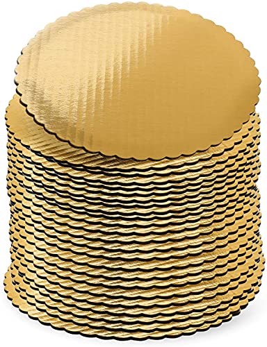 14" Round Gold Scalloped Cake Board 25pcs