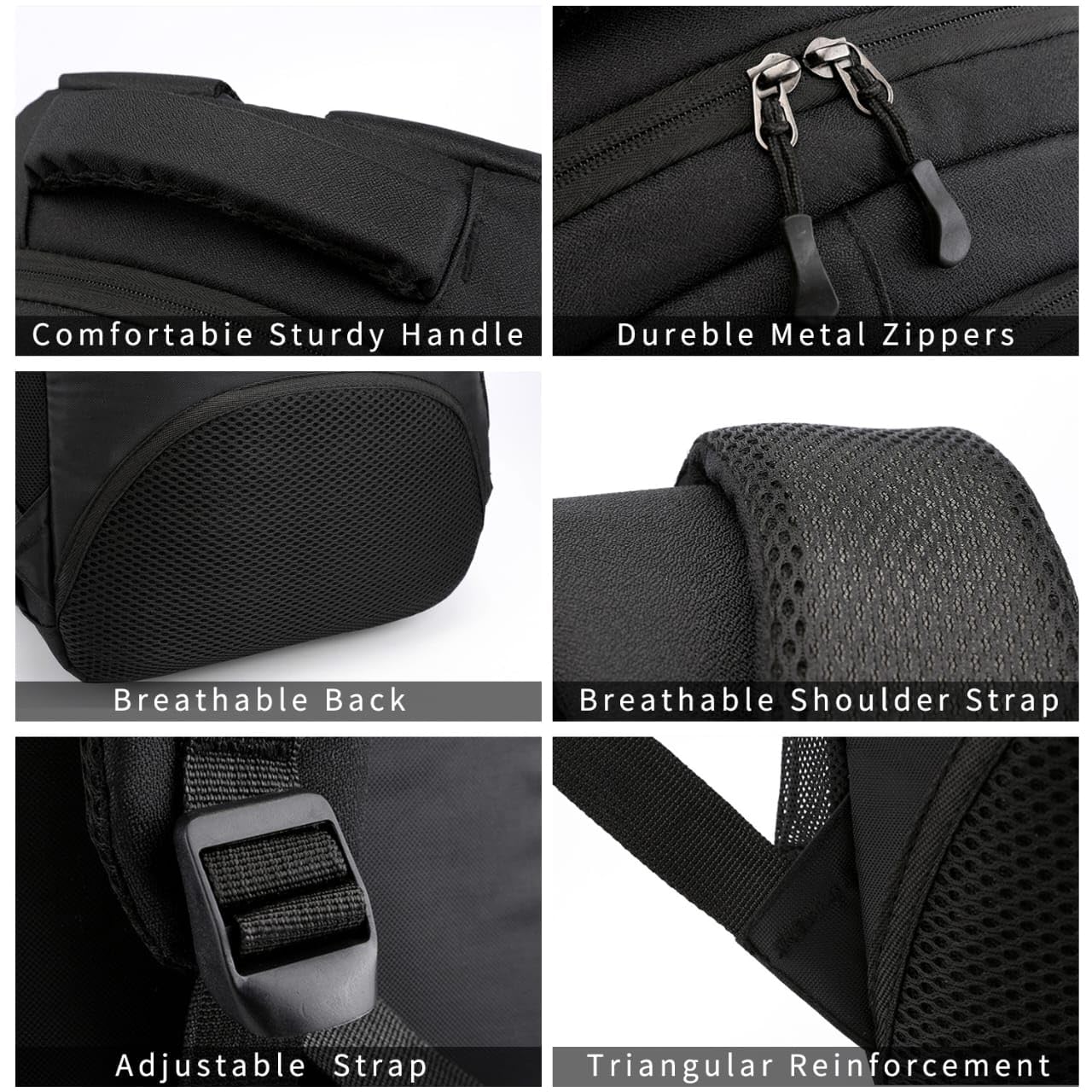 Laptop Backpack black bookbag for travel work teacher computer,waterfroof 15.6 Inch Rucksack with USB Charging Port, Waterproof Bag Men Women.