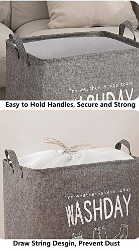 Large Laundry Basket with Handle Hampers for Clothes Toys Storage Collapsible Easy Carry Dirty for bedroom (Blue75L, Large 75L)