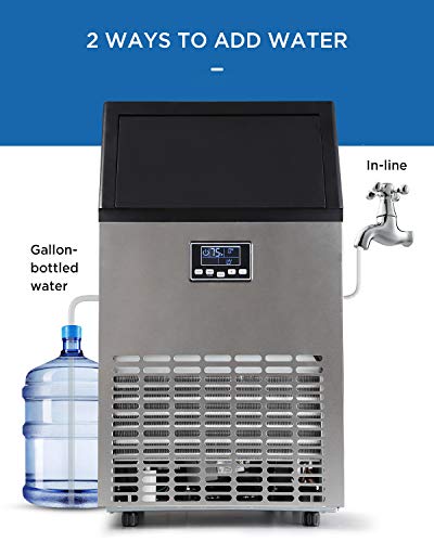 ADT Commercial Ice Maker Machine Freestanding for Restaurants Bars, Homes and Offices (100LBS, 24Hours)