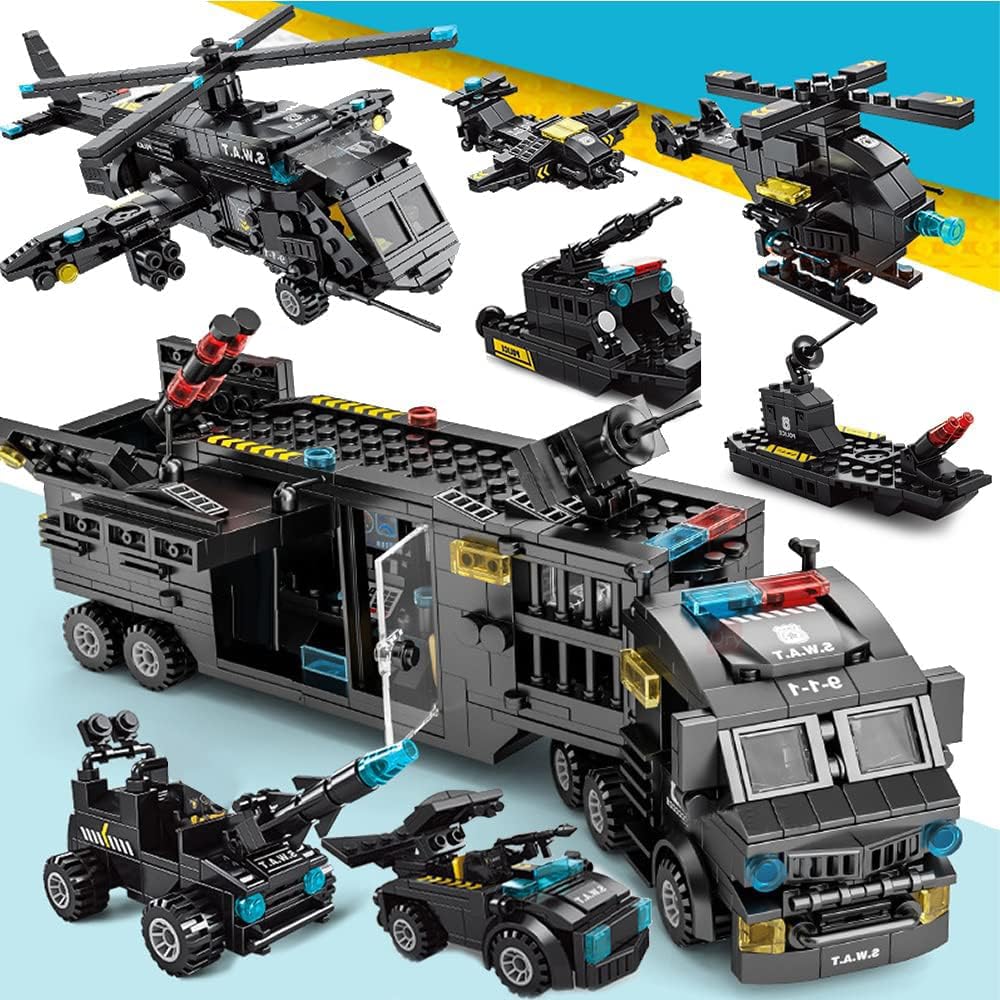 Uvini 51-in-1 Robot Building Kit for Kids STEM Building Toys Set for Boys 8-12, Engineering STEM Projects Construction SWAT Building Blocks Toys Gifts for Boys Kids Age 6 7 8 9 10 11 12 Year Old
