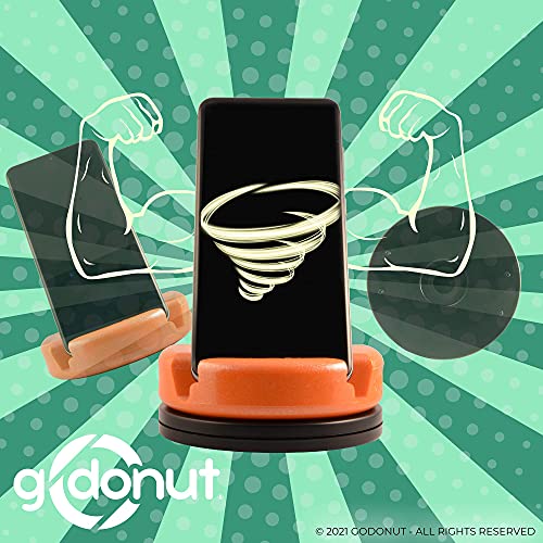 GoDonut Glazed 360 Swivel Phone Stand - Portable Mount Accessory for Travel, Nightstand or Desk- Compatible with Tablet, iPhone & Most Smartphones – Black