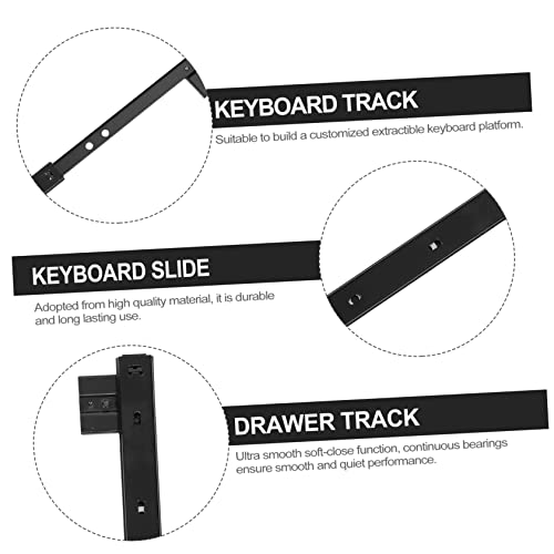 Holibanna 1 Pair Keyboard Rails Keyboard Tray Sliding Rails for Drawers Sliding Keyboard Hardware Keyboard Slide Rail Adjustable Keyboard Slide Desk Rail Rack Computer Office Steel Bracket