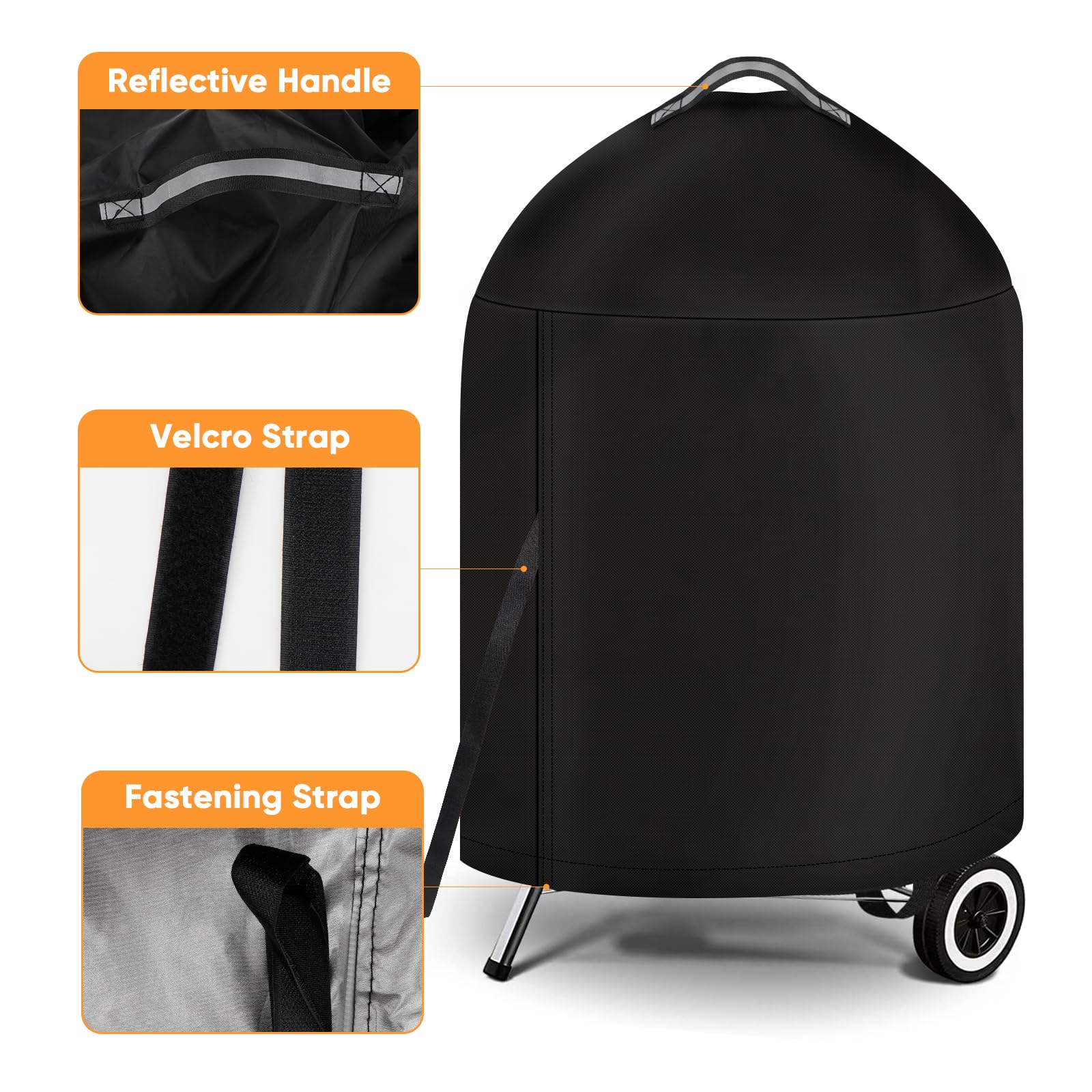 iCOVER Grill Cover for Weber 22 Inch Charcoal Kettle- Heavy Duty Waterproof BBQ Covers for Griddle Char-Broil 22 Inch Grills