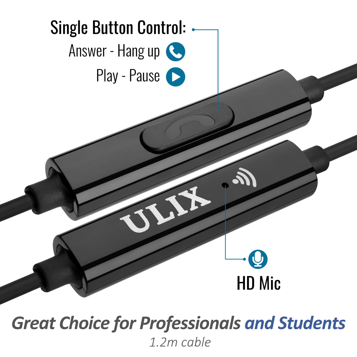 UliX Rider USB C Headphones, 5 Years Warranty, Magnetic USB-C Earbuds for iPhone 16 15 Pro Max Plus Samsung Galaxy S24 S23 Ultra S22 S21 FE S20 Z Flip 3 Fold 4 A53 A54, USB Type C Earphones - Grey